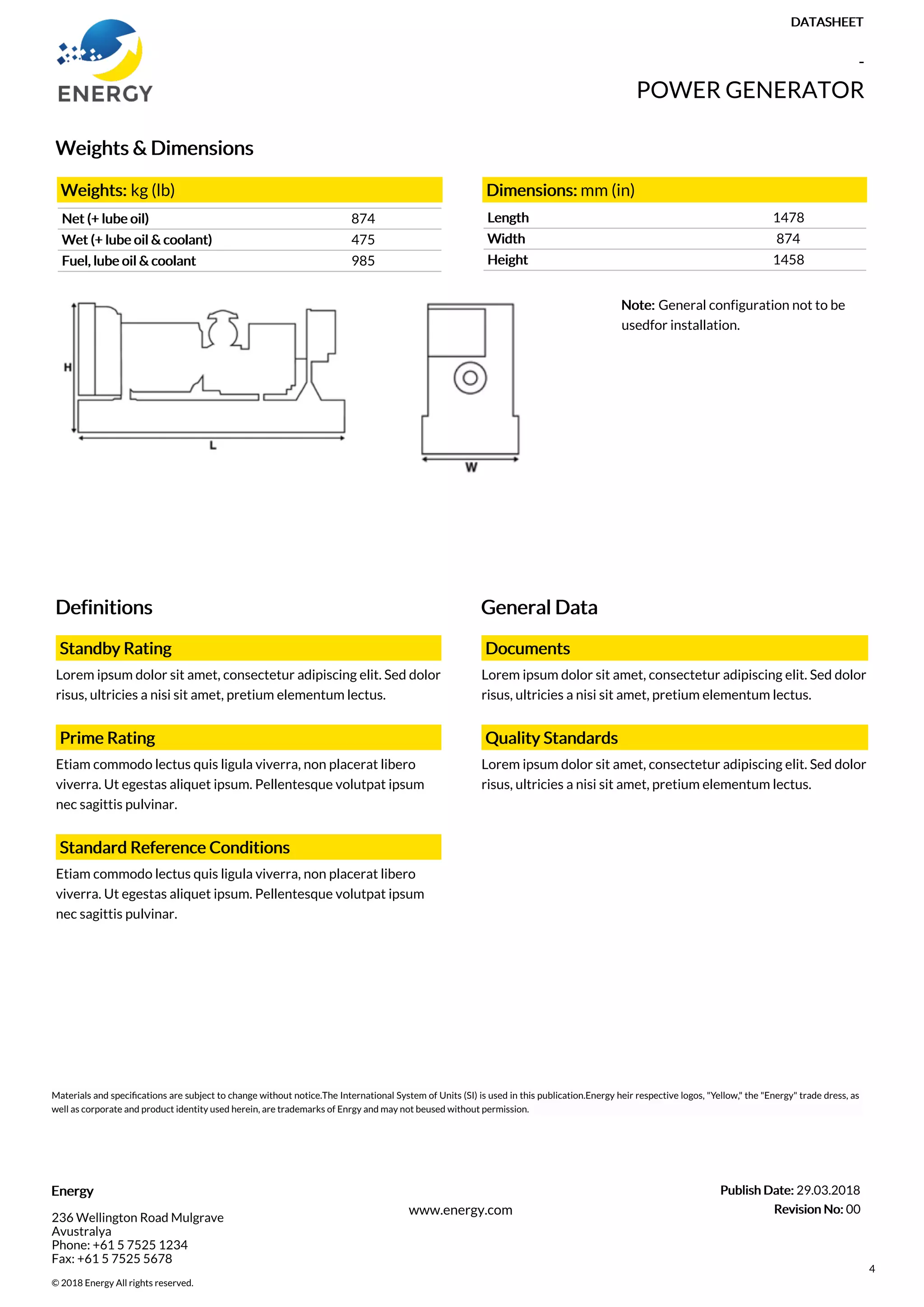 Power Energy Datasheet Template | PDF