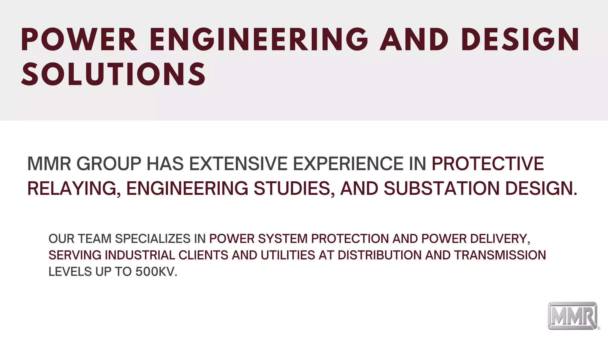 Power Engineering and Design | MMR Group | PDF