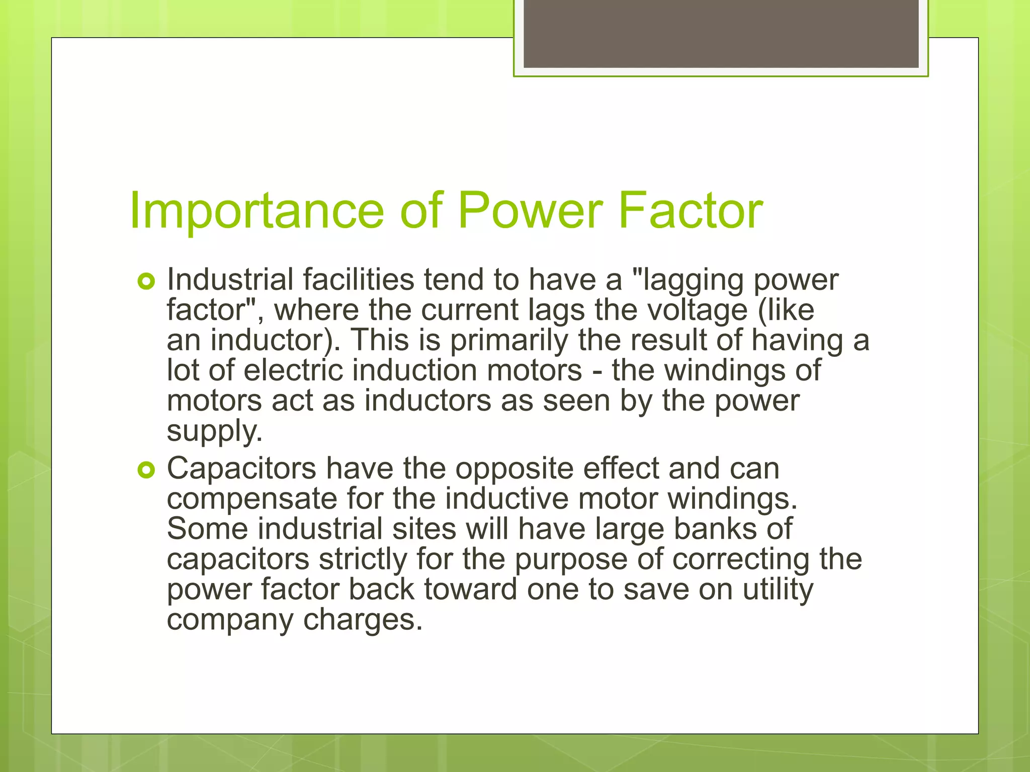 Power factor and its importance | PPTX