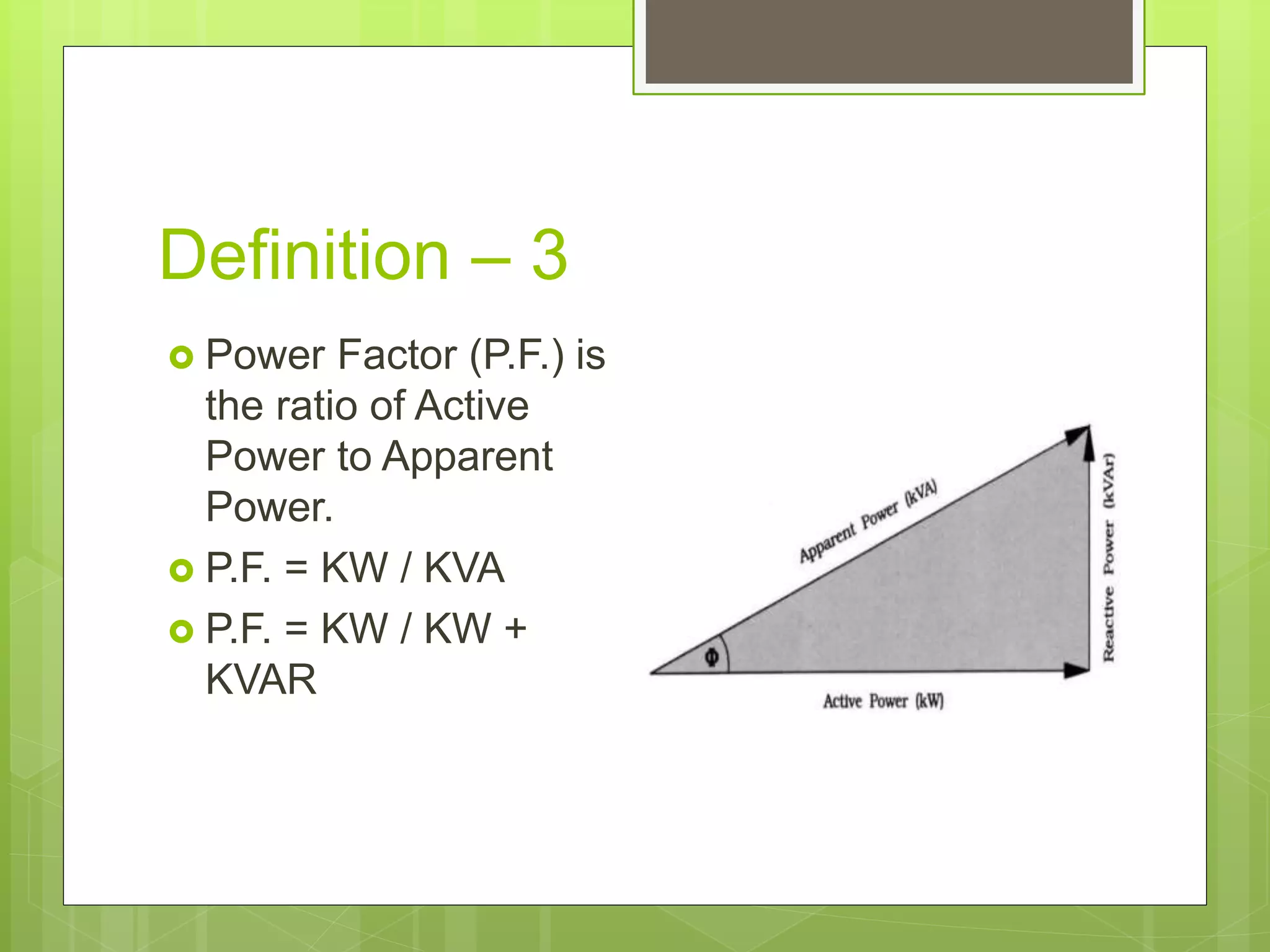 Power factor and its importance | PPTX