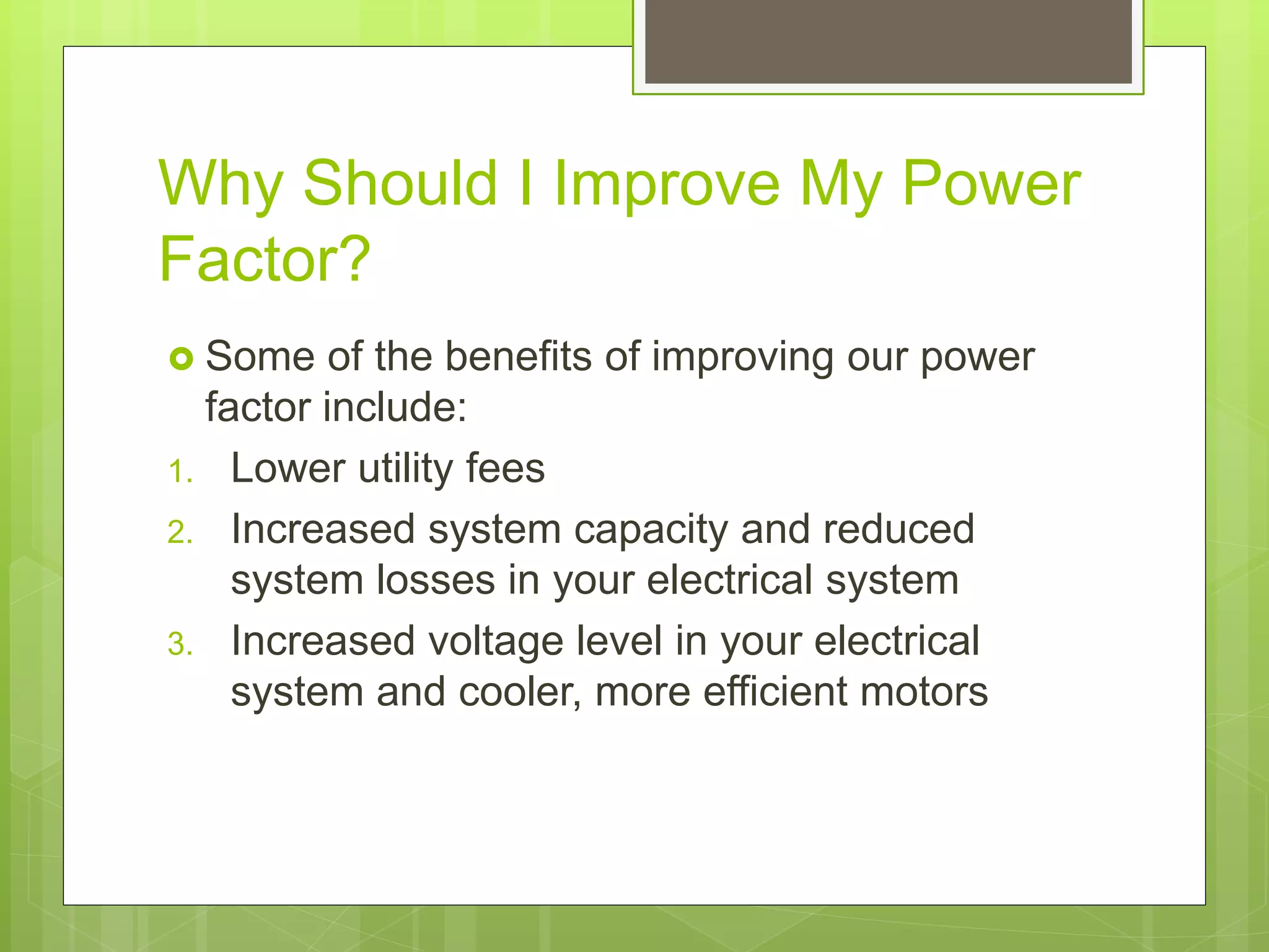 Power factor and its importance | PPTX