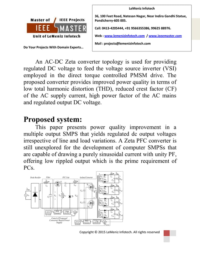 Power factor corrected zeta converter based improved power quality ...