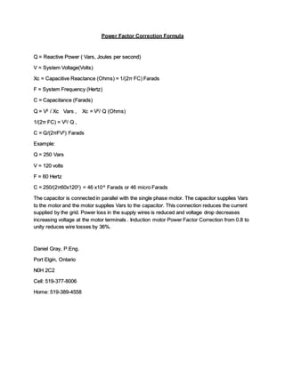 Power factor correction formula | PDF
