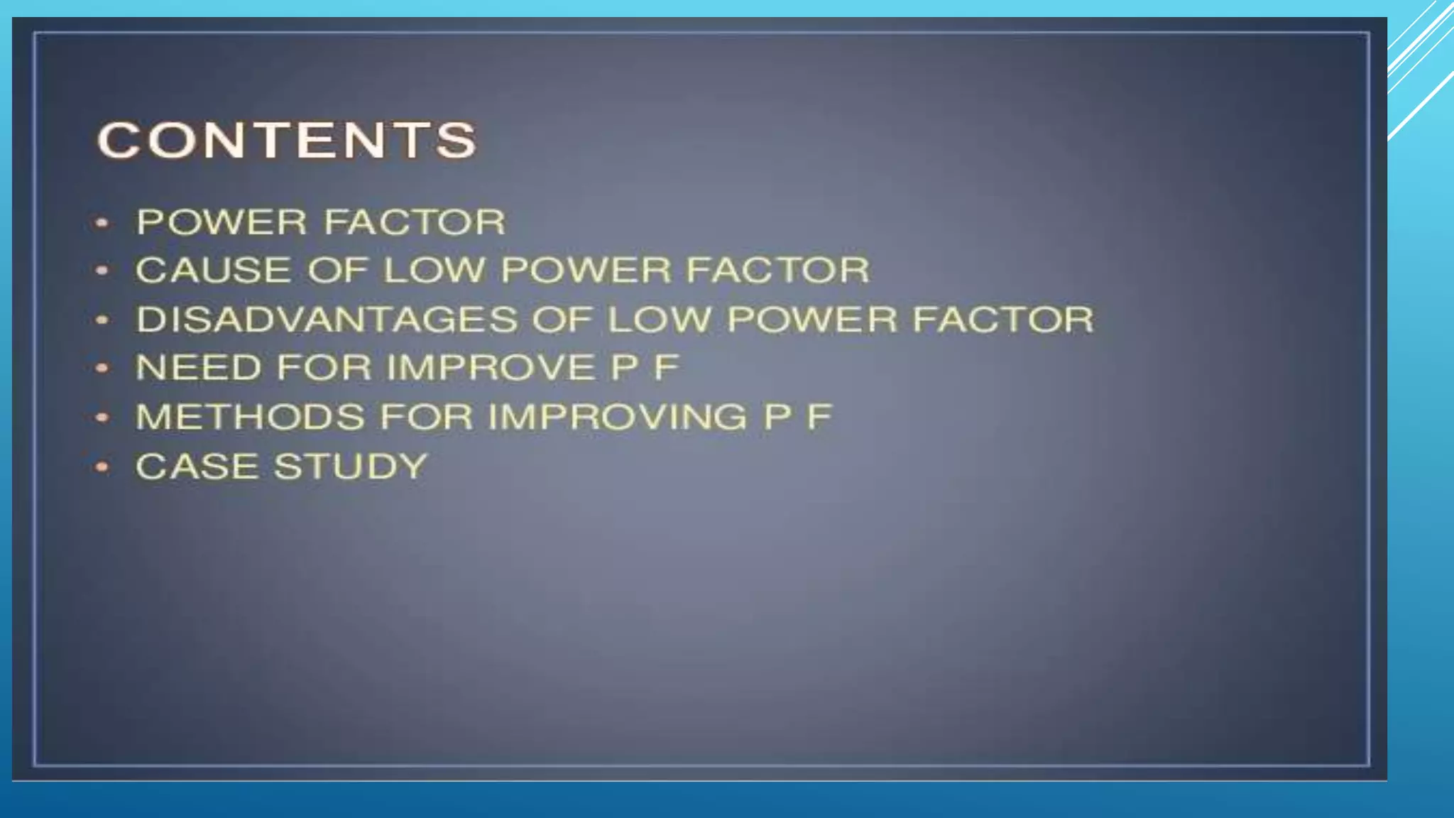 Power factor improvement | PPTX | Power and Energy Industry | Industries