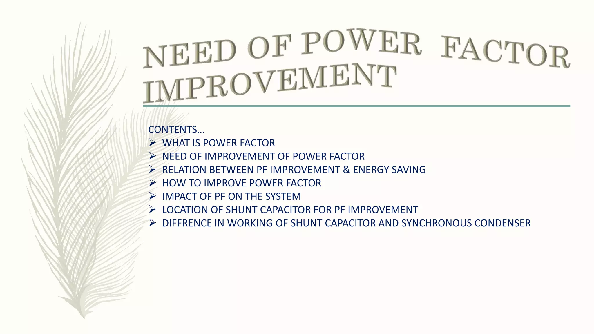 Power factor improvement | PPTX