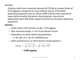Power factor improvement | PDF