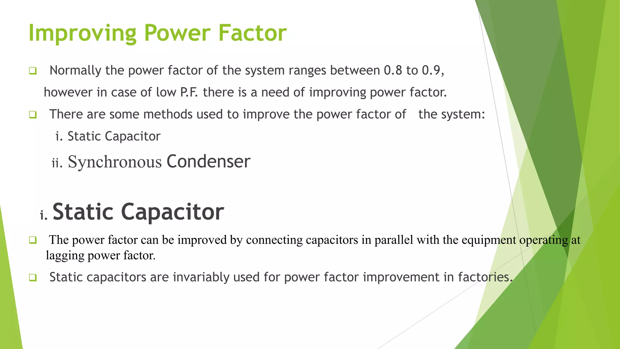 Power factor improvement | PDF