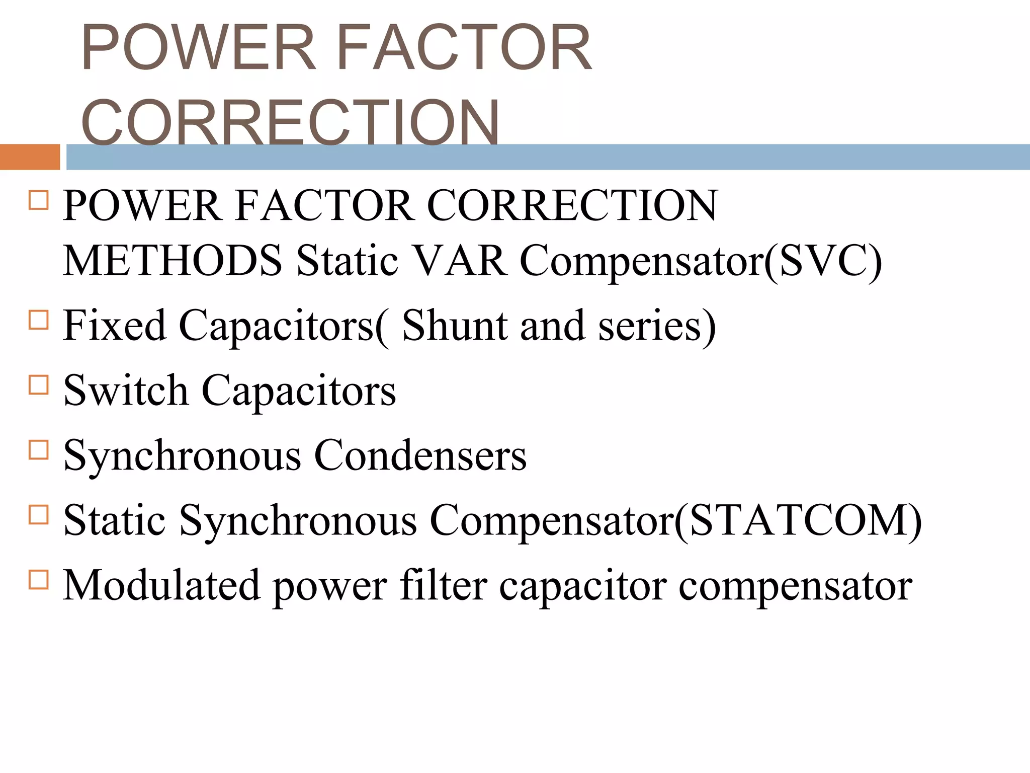 Power factor introduction and its correction final | PPT