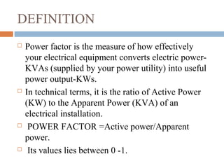 Power factor introduction and its correction final | PPT