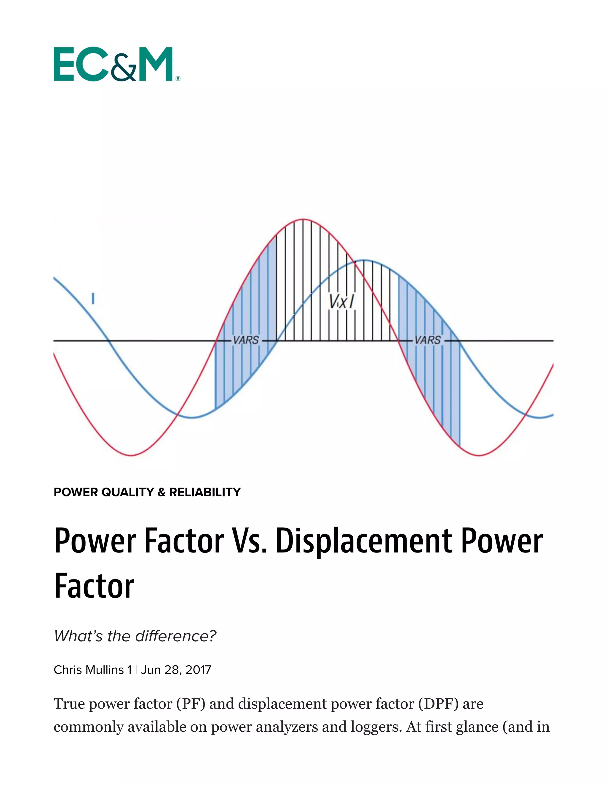 Power factor vs. displacement power factor | PDF