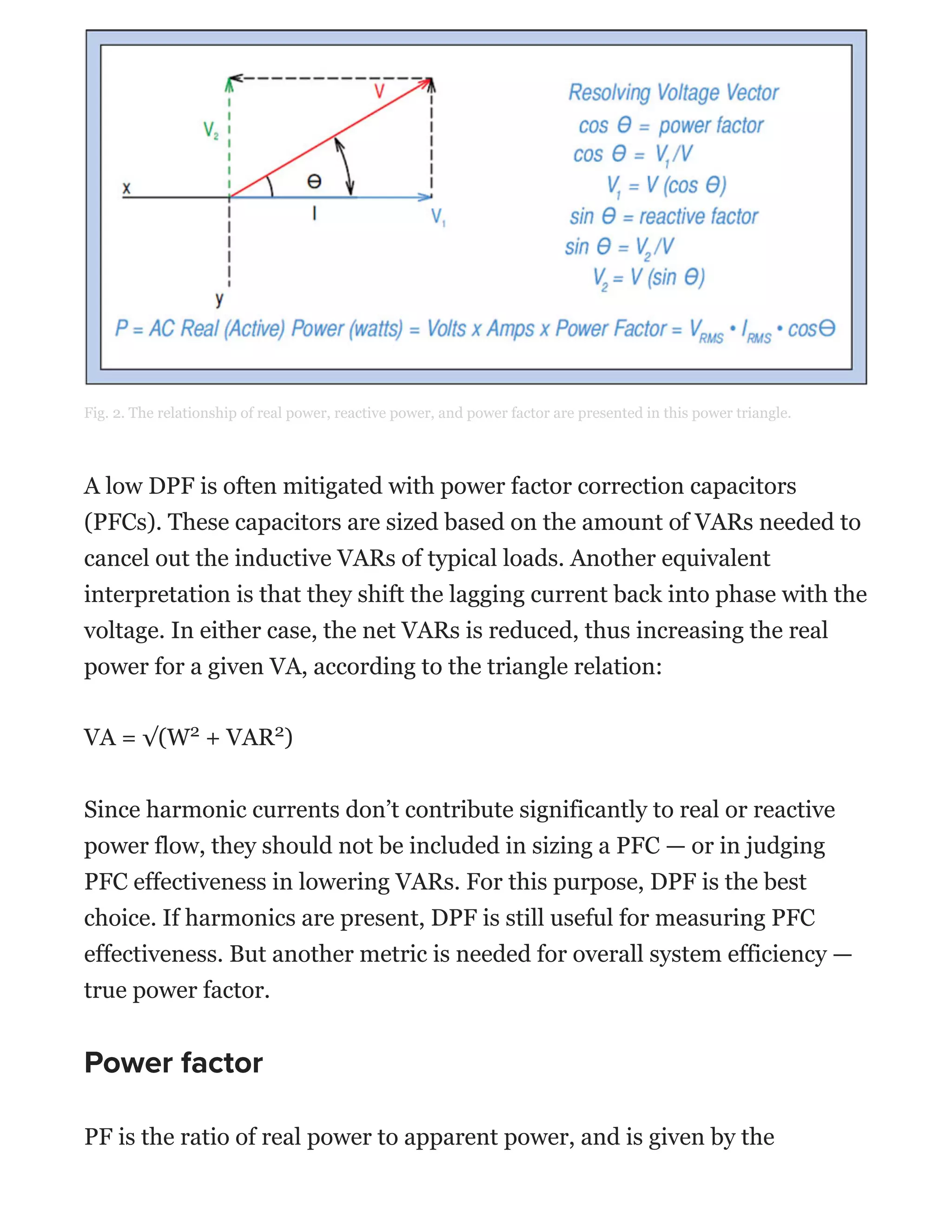 Power factor vs. displacement power factor | PDF