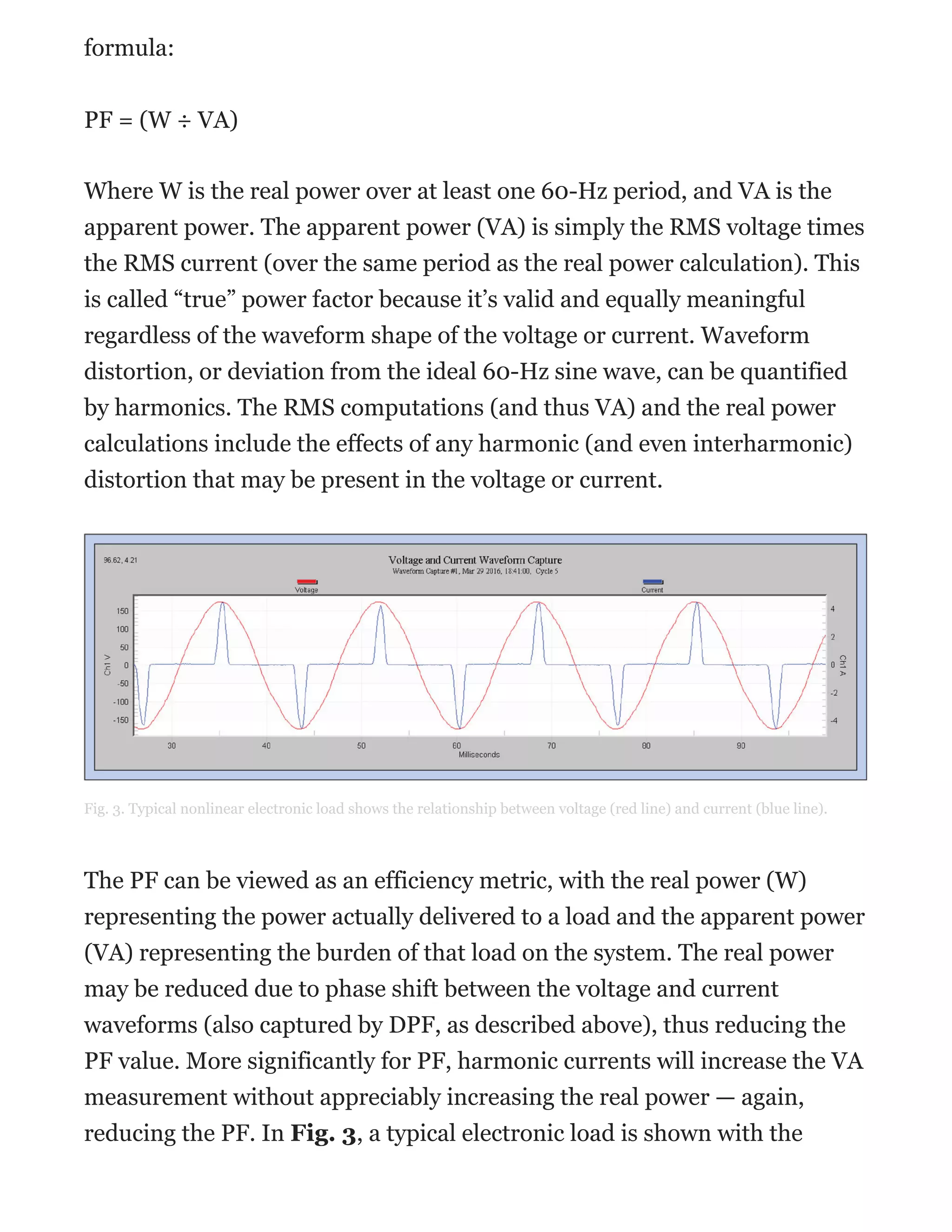 Power factor vs. displacement power factor | PDF