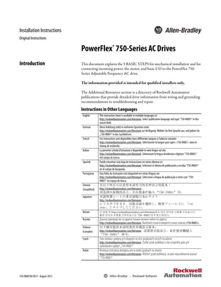 Power flex series 750 installation instruction | PDF