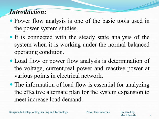 Power flow analysis | PDF | Physics | Science