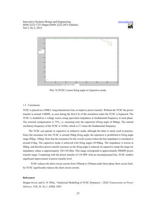 Power flow control limiting short circuit current using tcsc | PDF