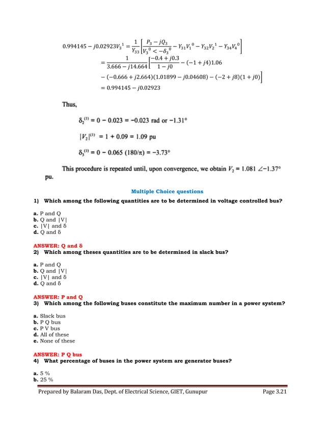 Power flow solution | PDF