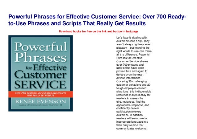 Powerful Phrases for Effective Customer Service: Over 700 Ready-to-Use ...
