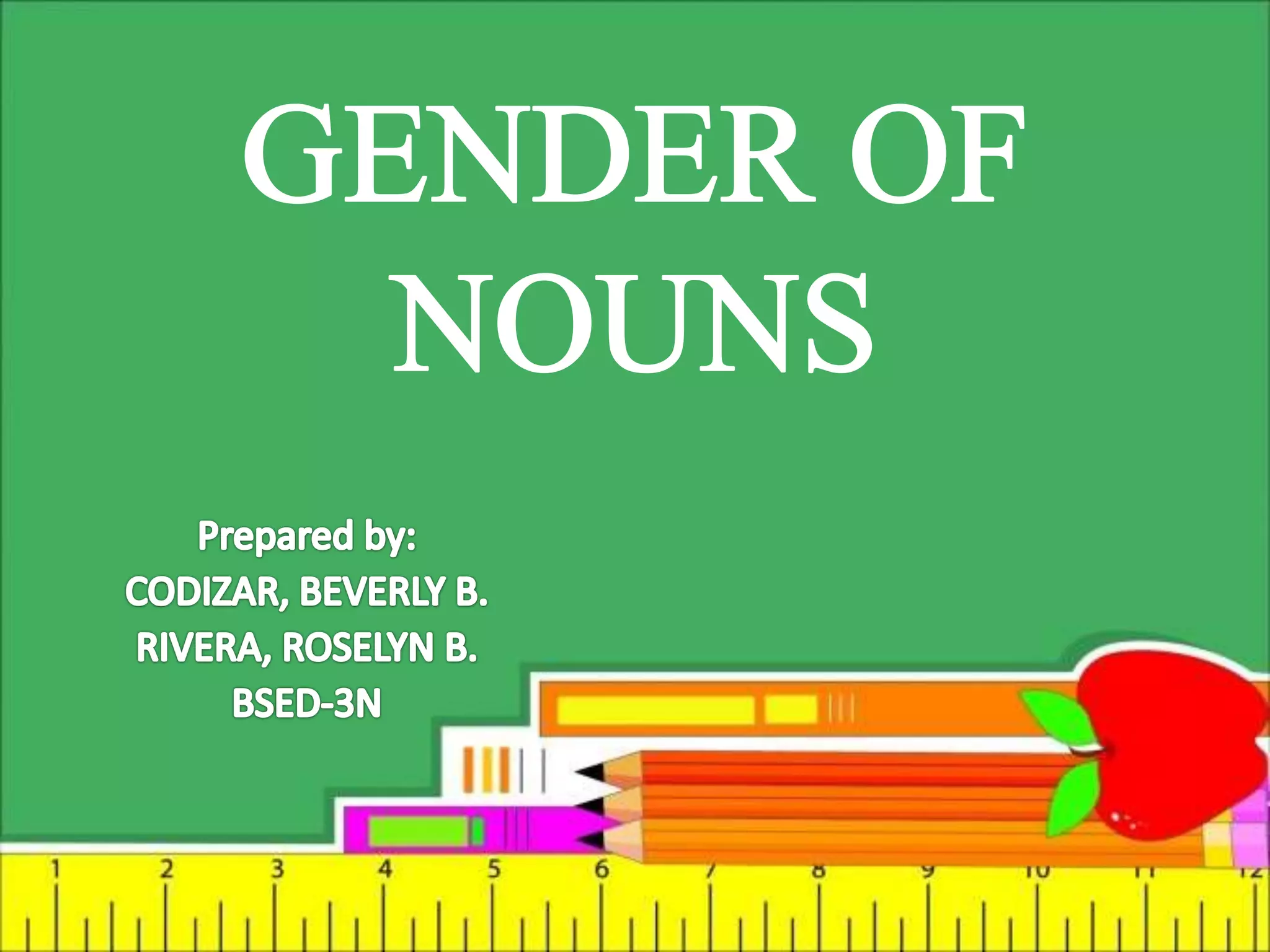 Gender of Nouns | PPSX