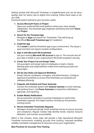Powerful Microsoft Timesheet App | Timesheet 365 | PPTX