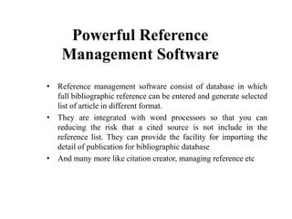Powerful reference management software | PPTX