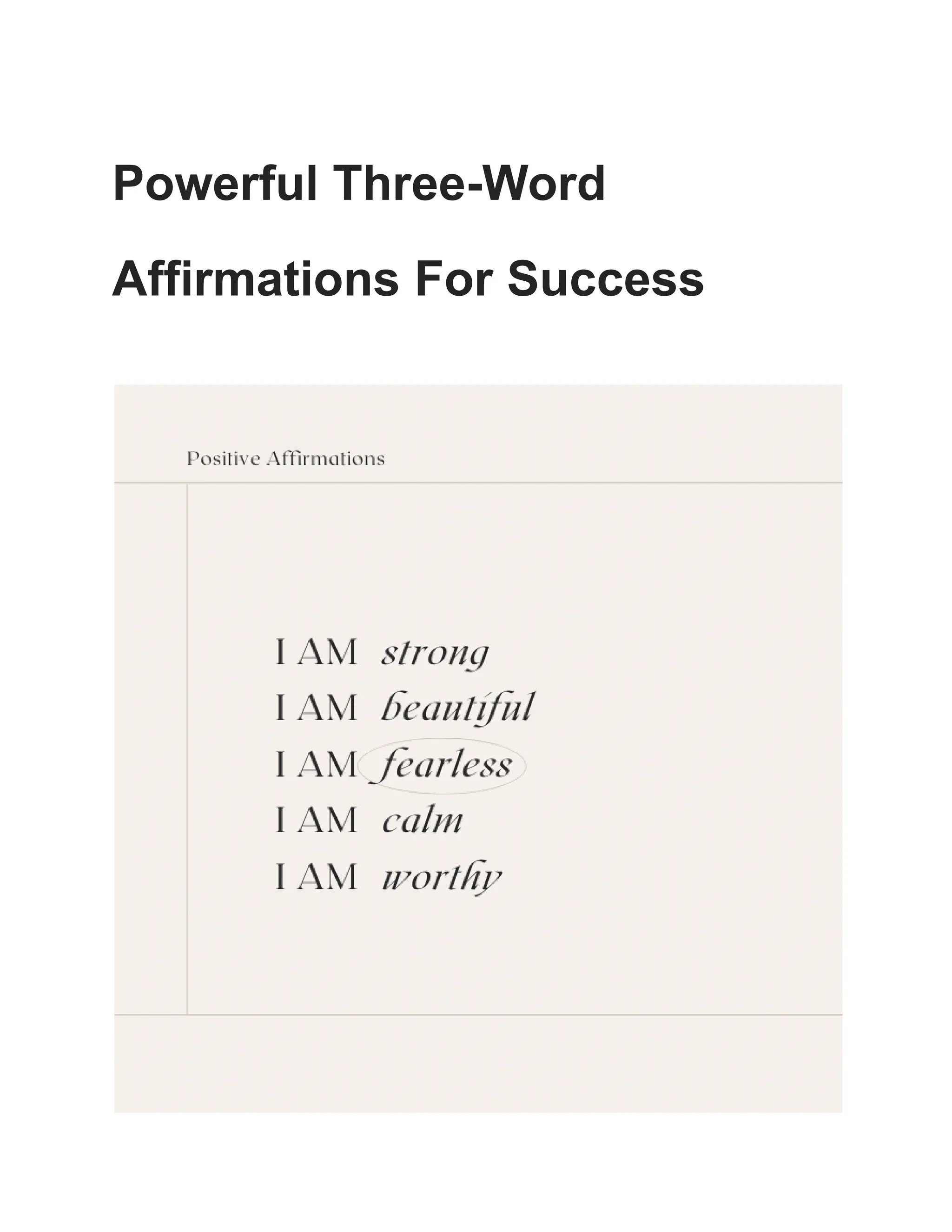 Powerful Three-Word Affirmations For Success.pdf