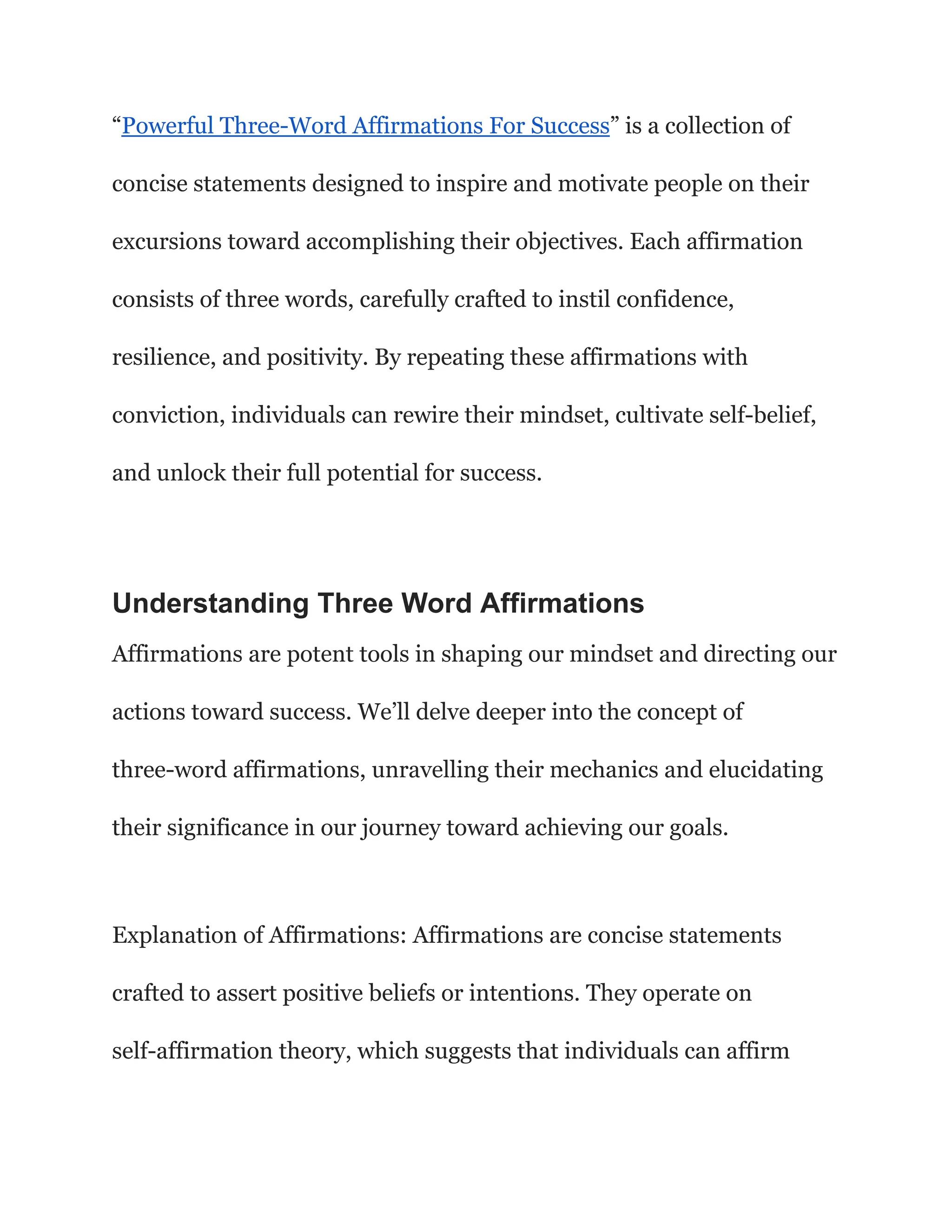 Powerful Three-Word Affirmations For Success.pdf