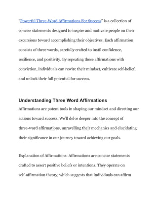 Powerful Three-Word Affirmations For Success.pdf