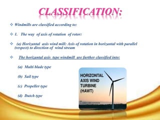Power generation and irrigation by using windmill | PPTX