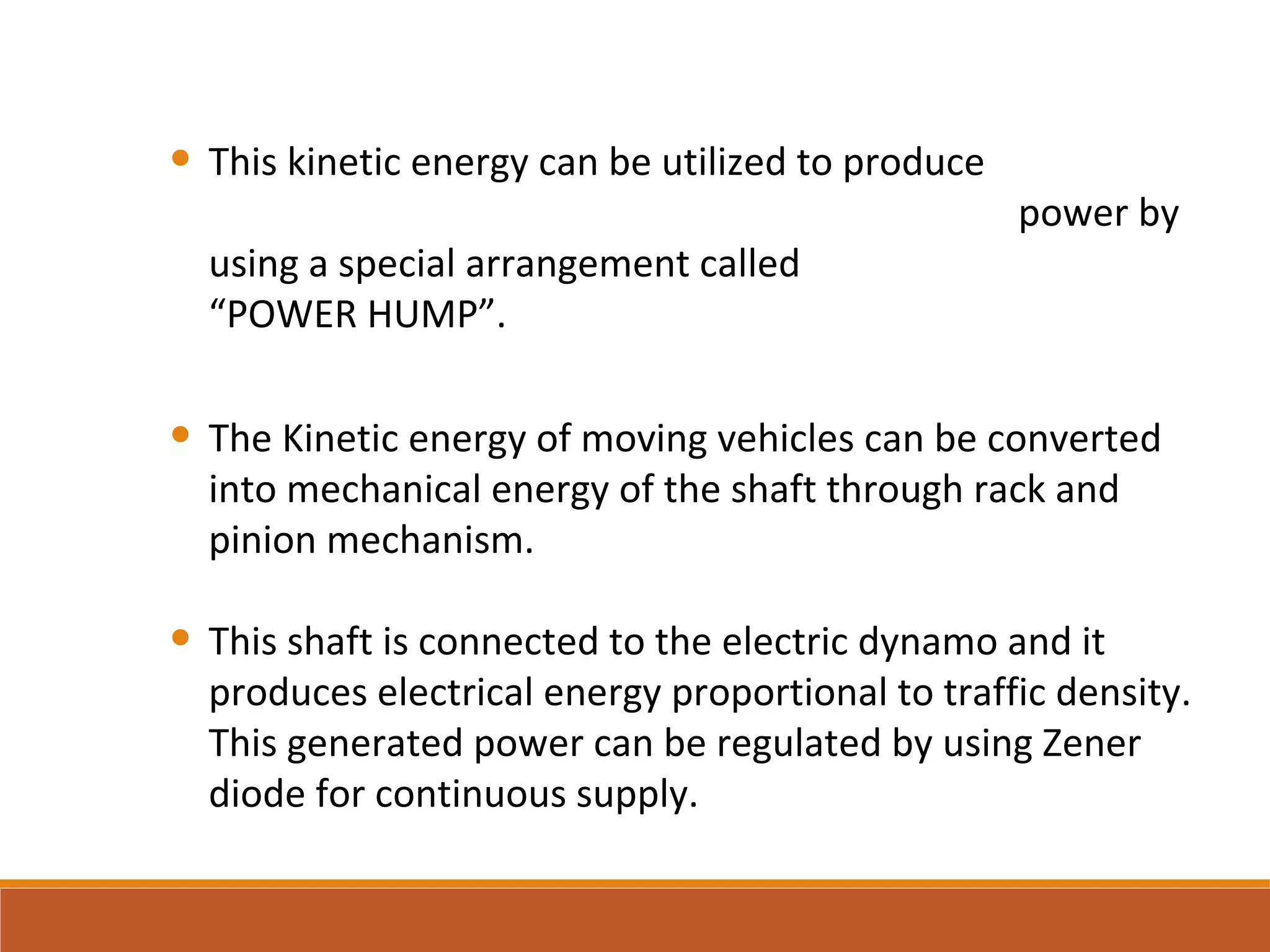 Power generation through speed breaker | PPT | Green Vehicles | Auto Type