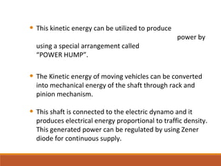 Power generation through speed breaker | PPT
