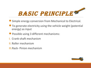 Power generation through speed breaker | PPT