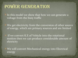 Power generation through speed breakers | PPT