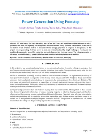 Power Generation Using Footstep | PDF