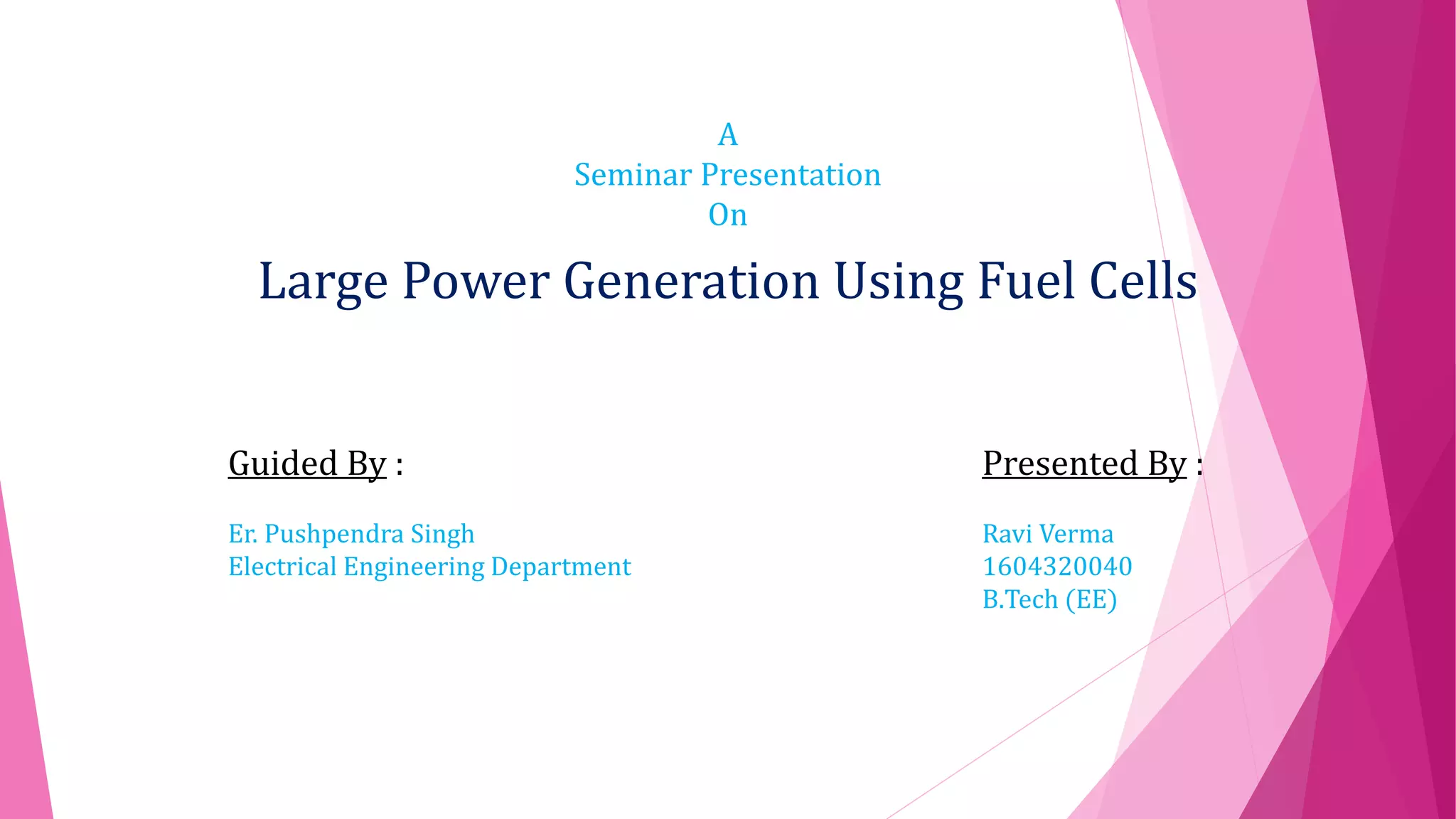 Power generation using fuel cell | PPT