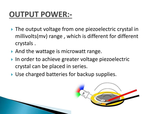 Power generation using piezoelectric | PPTX | Science