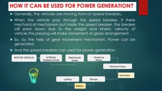 Power generation using speed breakers | PPTX