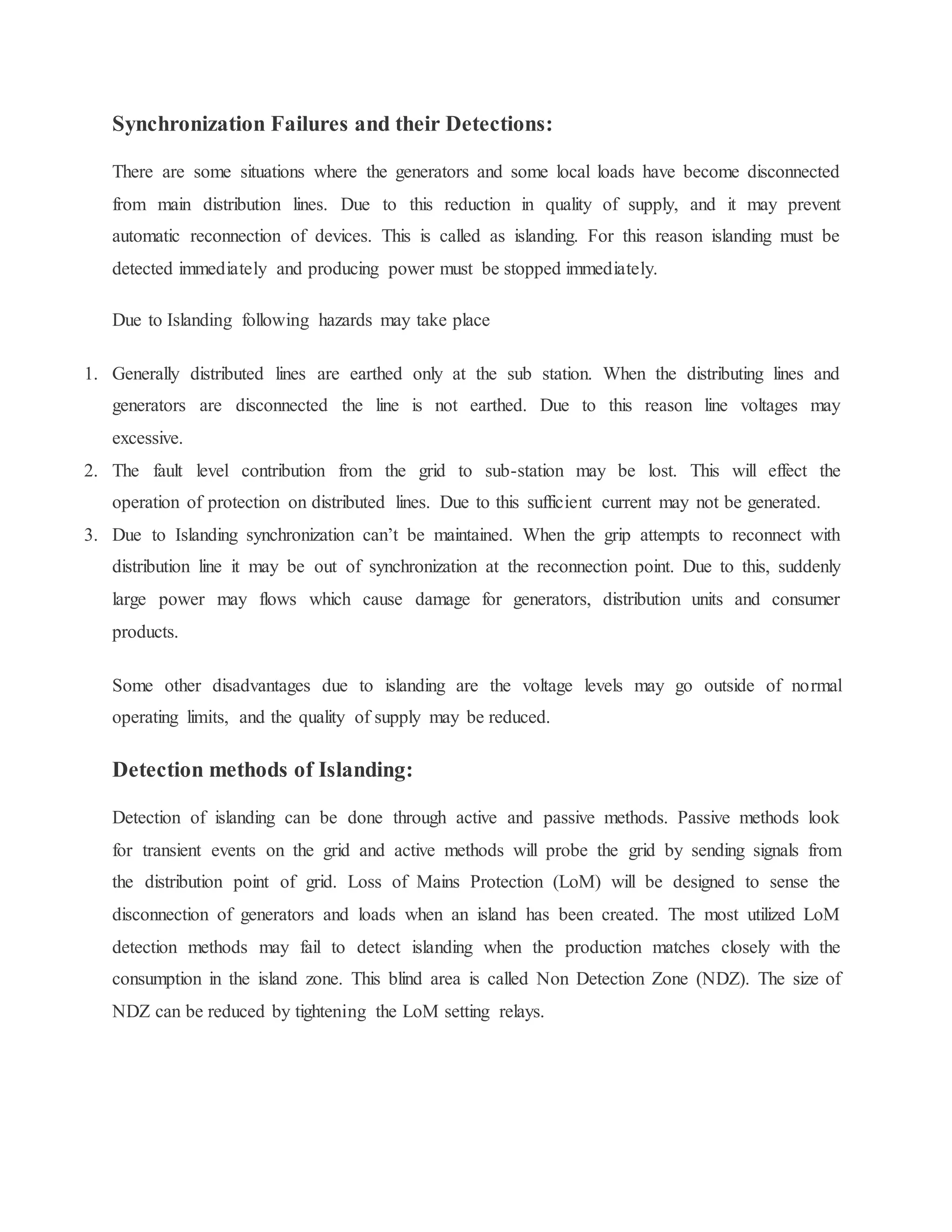 Power grid synopsis | DOCX