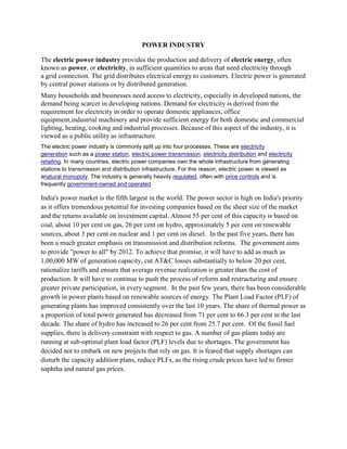 Power industry | DOCX