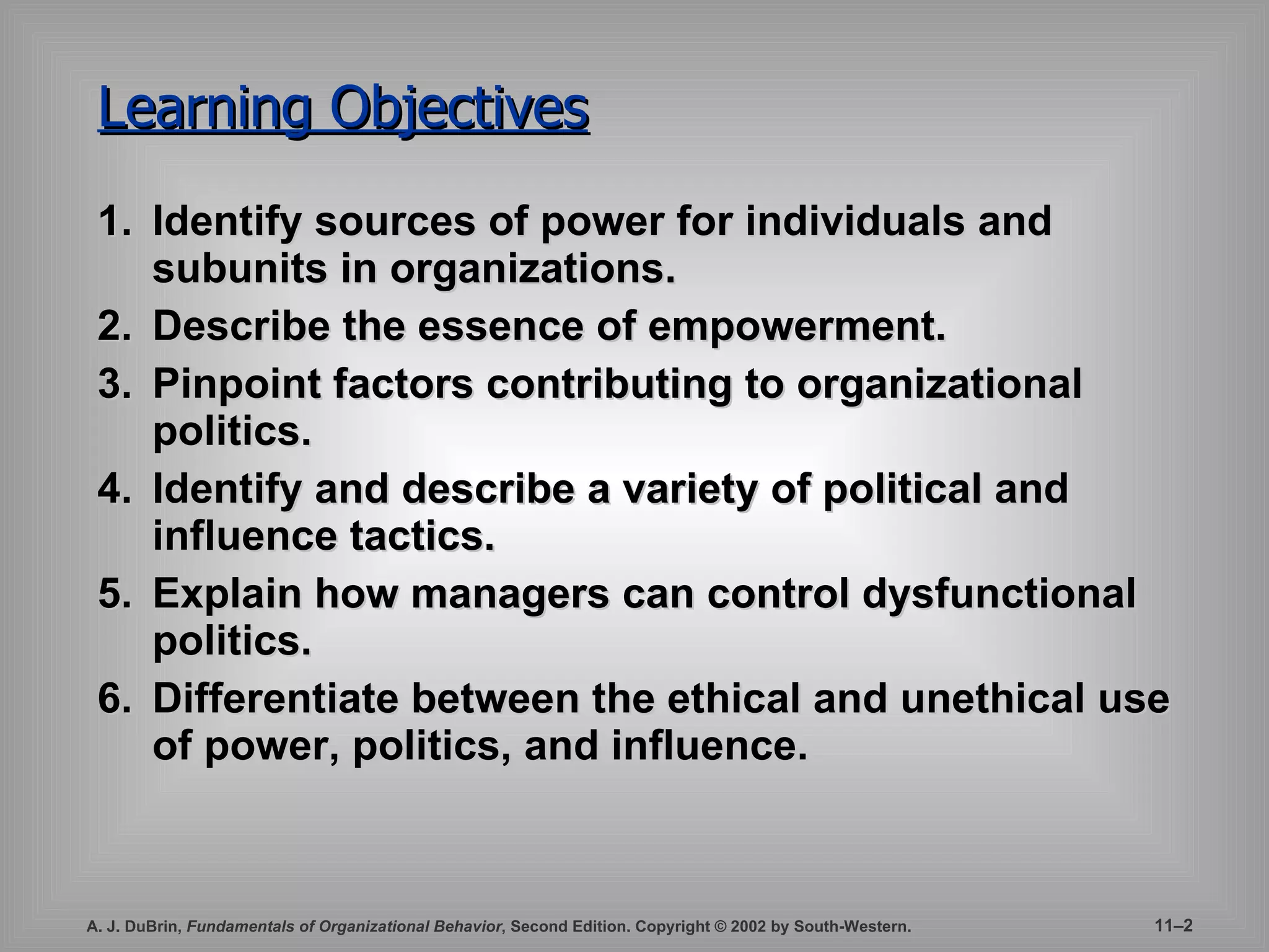 Power, Influence and Politics | PPT