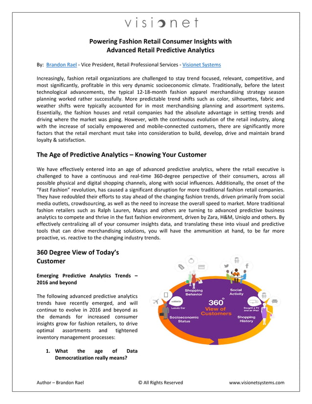 Powering Fashion Retail Consumer Insights With Advanced Retail Predictive Analytics Pdf 