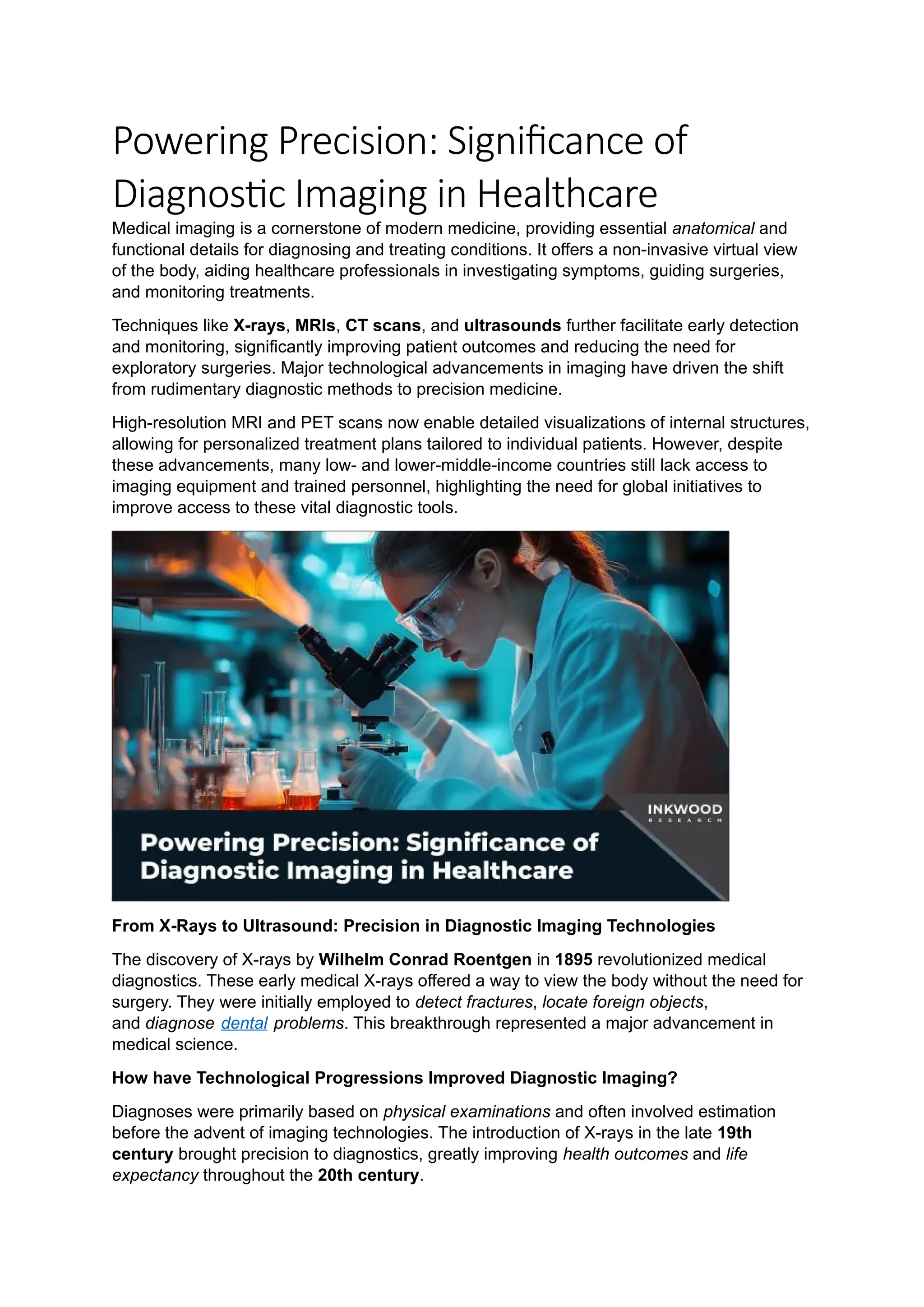 Powering Precision: Significance of Diagnostic Imaging in Healthcare ...