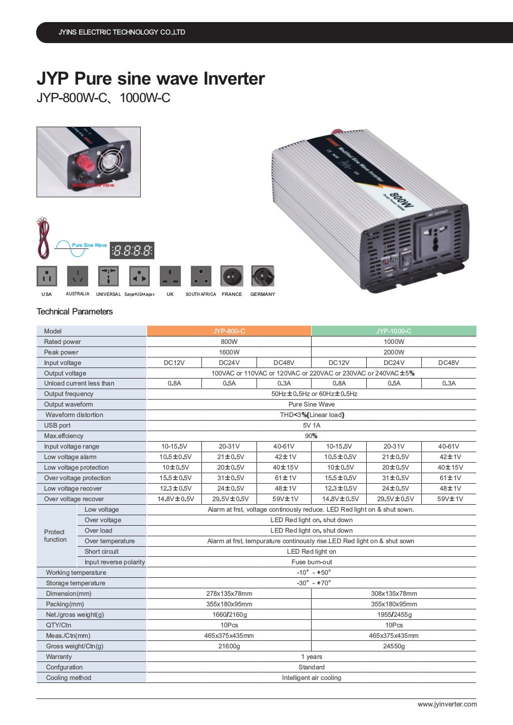 Power inverter catalogue