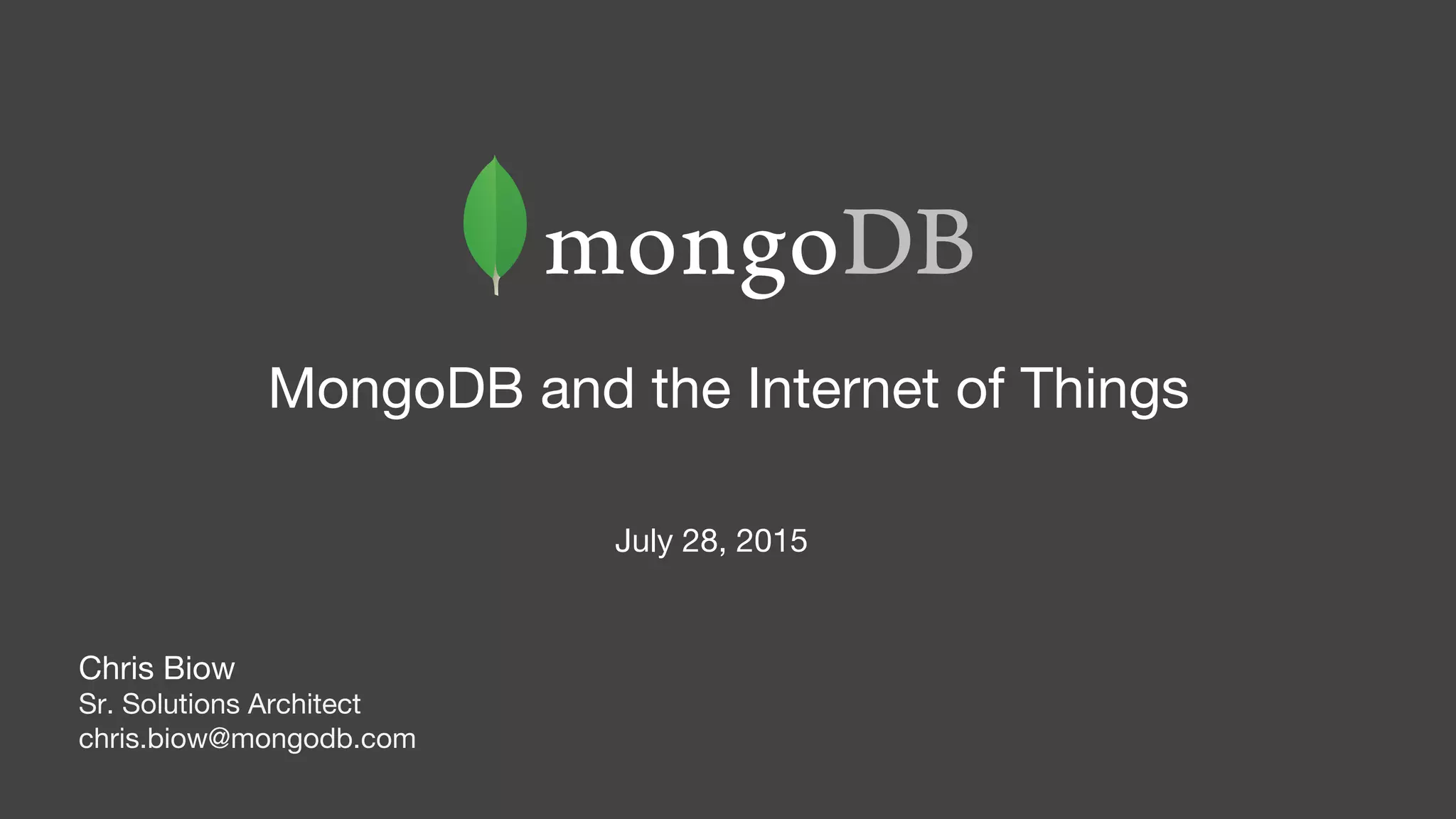 MongoDB and the Internet of Things | PDF