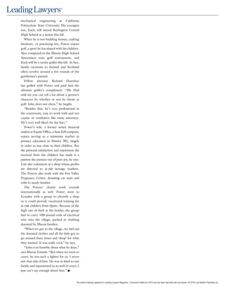 John Power Profile in Leading Lawyers Magazine | PDF