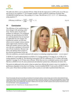 Power Knot:: Coefficient of Performance, Energy Efficiency Ratio, and ...