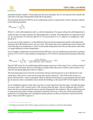 Power Knot:: Coefficient of Performance, Energy Efficiency Ratio, and ...