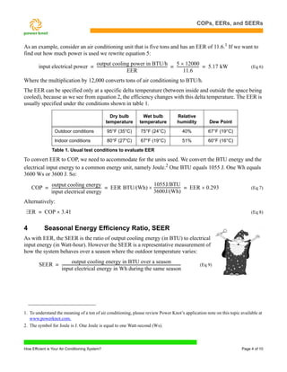 Power Knot:: Coefficient of Performance, Energy Efficiency Ratio, and Seasonal Energy Efficiency ...