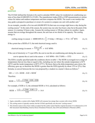 Power Knot:: Coefficient of Performance, Energy Efficiency Ratio, and ...
