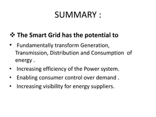 Presentation : Smart Grid based on research paper | PPTX