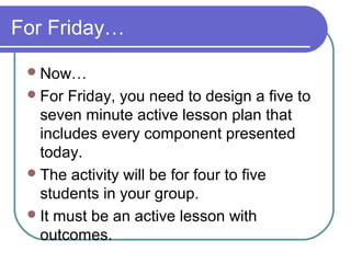 Power lesson planning | PPT